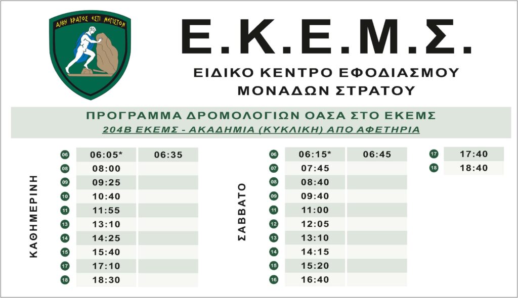 Δρομολόγια ΟΑΣΑ – ΕΚΕΜΣ